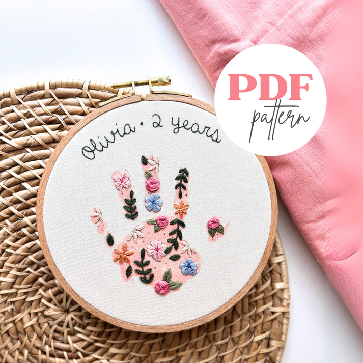 Embroidered Handprint Keepsake PDF Tutorial – Stitchin With Samantha